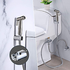 Bidet Sprayer for Toilet,Timewill Stainless Steel Handheld Bidet Bathroom Hand Shower for Muslim Toilet Water Sprayer Jet Spray Cloth Diaper Sprayer Set Pets Shower Feminine Hygiene Cleaning