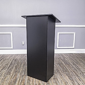 FixtureDisplays® Black MDF Wood Podium Church Pulpit School Lectern Conference Debate Stand 22.83X15.59X44" 10051-BLK