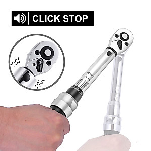 COTOUXKER Bike Torque Wrench Set - 2 to 20 Nm – 1/4 Inch Driver Pro MTB Bicycle Maintenance Torque Wrench Kit Tool for Road Mountain Bikes Motorcycle Multitool