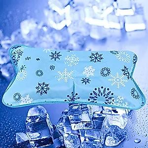 Salmue Cooling Pillow, Cool Neck Pillow, Multi Functional Children Adult Waterproof Ice Cooling Cushion Water Pillow Reversible Cool Gel Pillow for Student Office Car Home Travel
