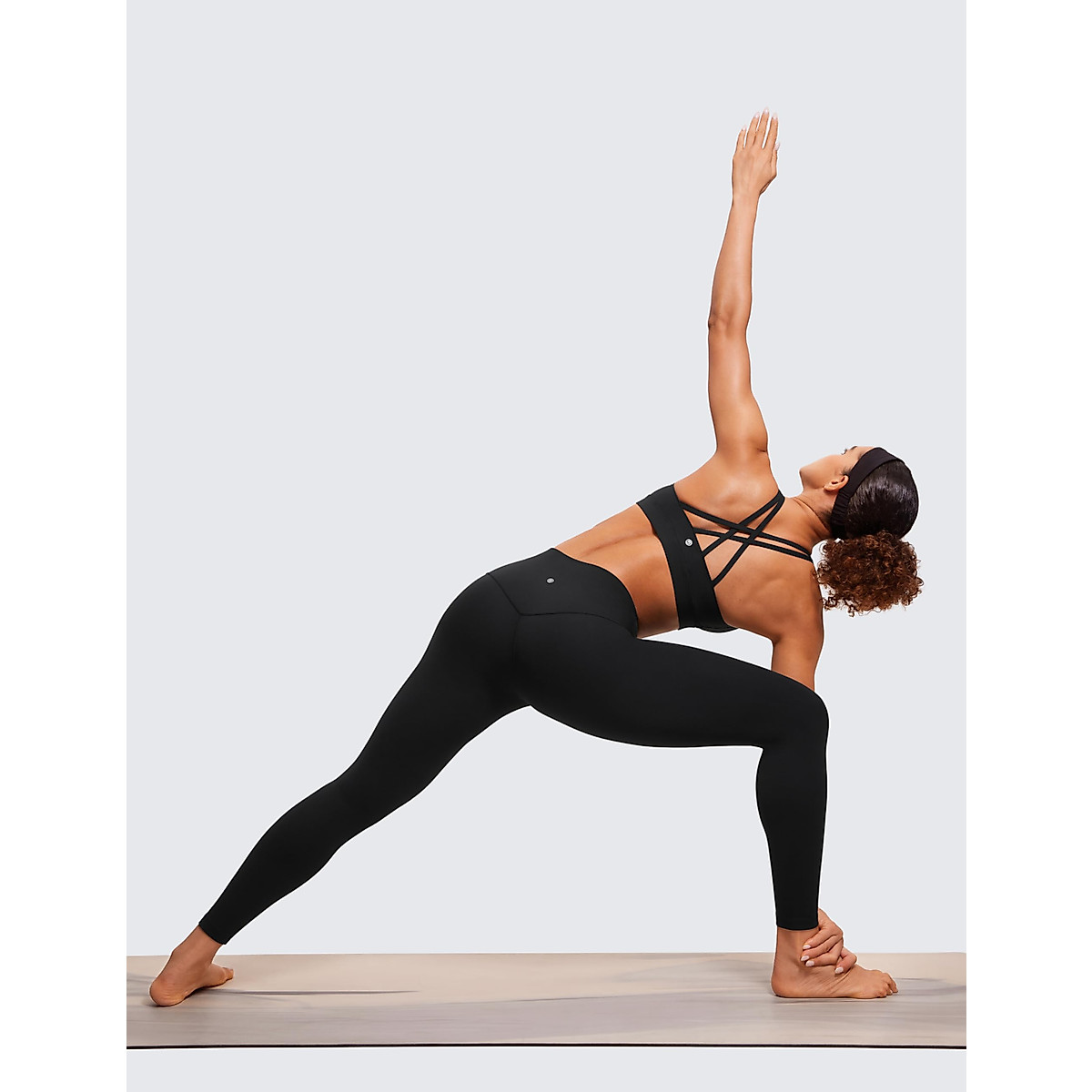 CRZ YOGA Women's Strappy Sports Bras Fitness Workout Padded Yoga Criss Cross Back Cami Black Small