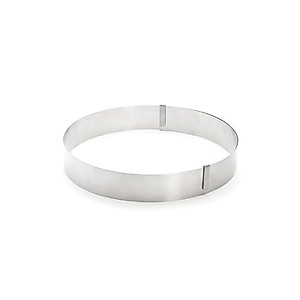 de Buyer Round Expandable Cake Frame - 1.75” Height - Adjusts to Accommodate 7-14” Cakes - Easy to Use & Clean - Made in France