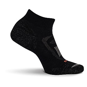 Merrell Men's and Women's Zoned Cushioned Wool Hiking Ankle Socks-Breathable Arch Support, Black, Medium-Large