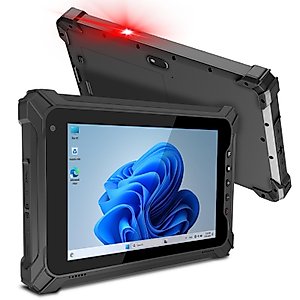 Rugged Windows11 Tablet with Barcode Scanner, 8" IP65 Enterprise Inventory Tablet Equip with N4680 Scan Engine 1D 2D Barcode Scanning, NFC Reader, 4G WiFi Pad Scanner for WMS ERP