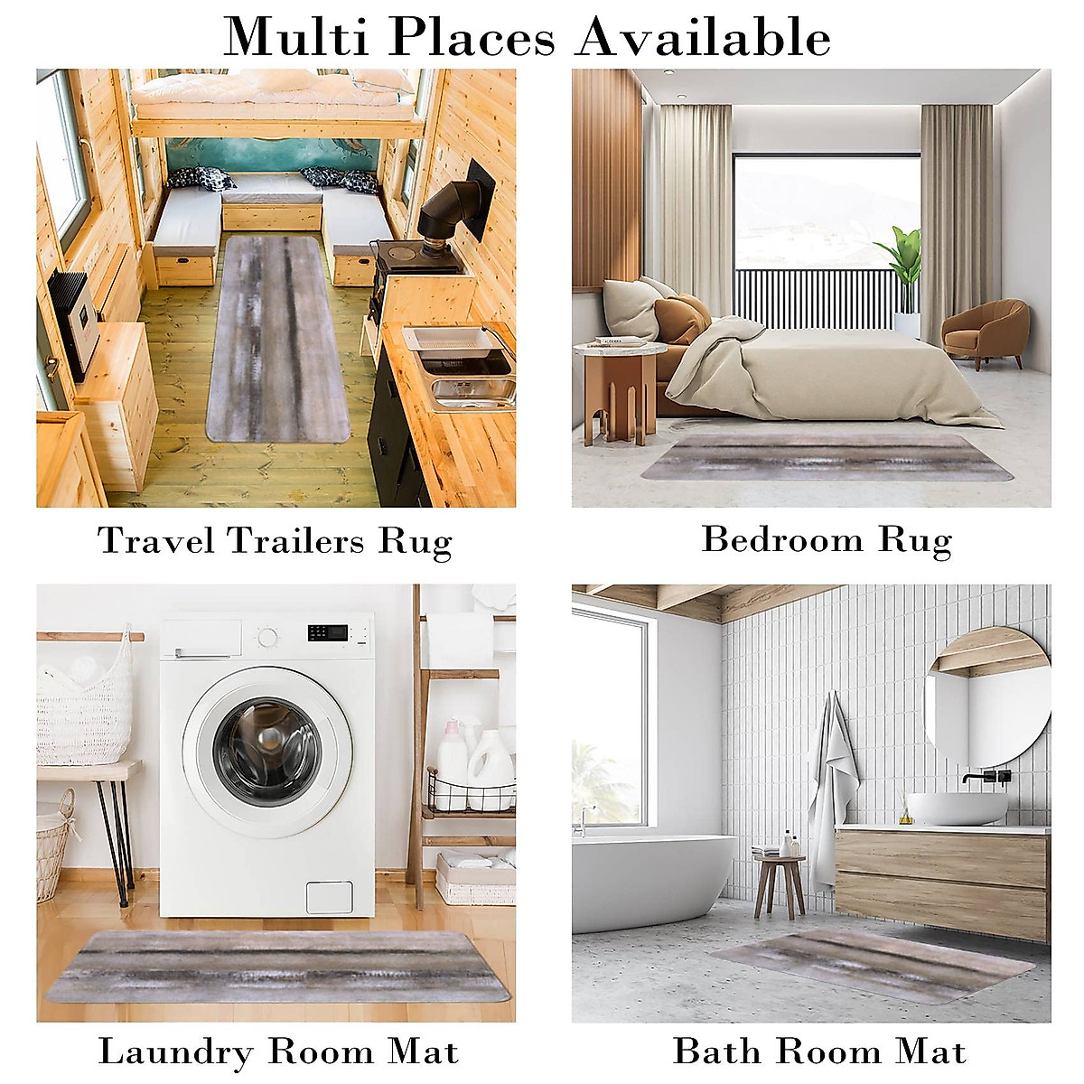 RYANZA 2 Pieces Kitchen Rugs, Abstract Anti Fatigue Non Slip Foam Cushioned Brown and Beige Art Painting Comfort Indoor Floor Mat Runner Rug Set for Laundry Office Sink Bathroom (17"x48"+17"x24")