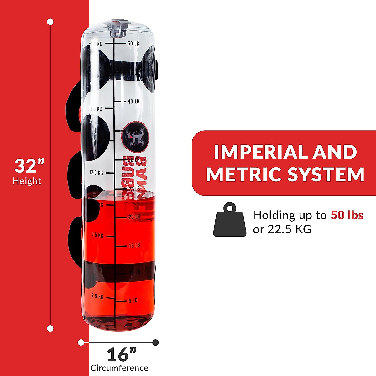 RubberBanditz Water Weight Aqua Bag - Filled Hydro Core Training Bag for Balance, Strength Functional Fitness Training -Exercise Sandbag Alternative Power Water Weight Bag, Portable Home Gym Equipment