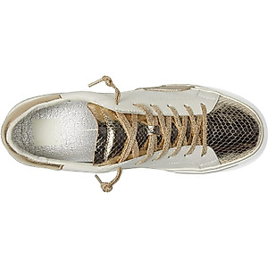 Dolce Vita Women's Zina Sneaker, White/Gold Leather, 8