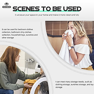 Luxshiny Wicker Waste Basket with Lid Bamboo Woven Trash Can Garbage Container Bins Flower Basket for Bathroom Kitchen Home Office