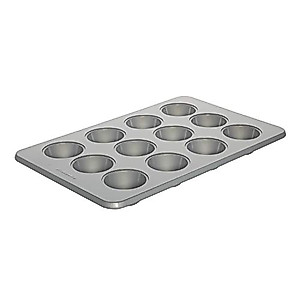 KitchenAid Nonstick Aluminized Steel Muffin Pan, 12-Cup, Silver