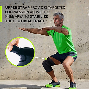 GARNO Knee Brace For Knee Pain, Compression Sleeve with Strap for Patella and IT Band Support; Relief for Arthritis, Meniscus, ACL; Men & Women; Running, Workout, Weightlifting (X-Large)