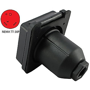 Conntek 80458-SQBK RV 30-Amp Straight Blade Black Squire Cover RV/Marine Inlet