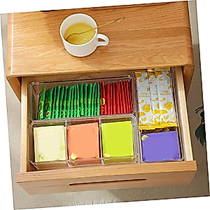 Box Stackable Storage Box Storage Cubes with Lid Organizer with Lid Beverage Bags Holder Tea Box for Tea Bags Tea Box Storage Organizer Tea Holder Box Divided Tea Bag Box Tea Chest