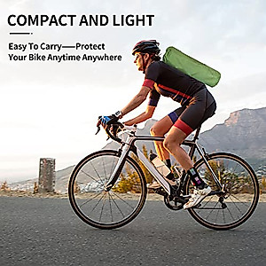 Silver Painted Bike Storage Tent Shed, 79'' Outdoor Portable Cover for Bike, Lawn Mower & Garden Tools Bike Shelter, Waterproof Multifunctional Storage Tent Green