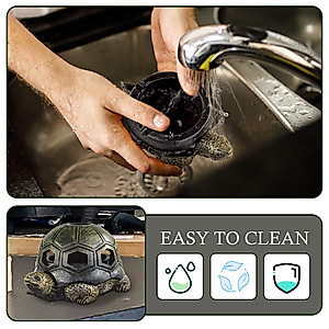 LESES Ashtray for Cigarettes Outdoor Ashtrays with Lid Cute Turtle Ash Tray for Home Office Garden Porch Decor Gift for Dad Father