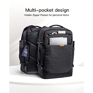 Inateck 38.5-46.2L Travel Backpack, Expandable Carry On Backpack, Splash-resistant Hand Luggage for Men and Women, Trolley Strap Included, Compatible with 12.9 Inch iPad and 17.3 Inch Laptop