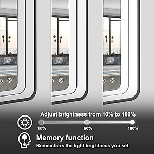 JSneijder 24x32 Inch Black LED Bathroom Mirror, Black Framed Vanity Mirror with Lights, Anti-Fog Bathroom Mirror, Wall Mounted Dimmable Lighted Bathroom Mirror(Horizontal/Vertical)