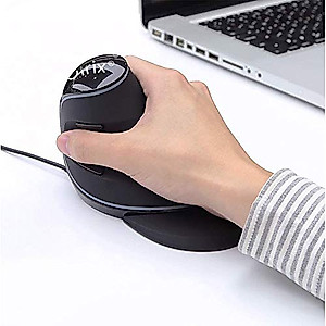 eirix Wired Ergonomic Vertical Mouse: RGB Backlit Ergo Mice with 3200 Adjustable DPI, Removable Palm Rest, Compatible with Windows and MAC OS