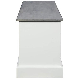 BOWERY HILL 6 Drawer Entryway Storage Cubby Bench in White and Gray