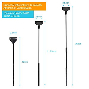 Pronetcus Algae Scraper for Glass Aquariums, Fish Tank Cleaner, Aquarium Algae Scrapers with 10 Stainless Steel Blades.