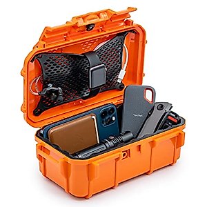 Evergreen 57 Waterproof Dry Box Protective Case - Travel Safe/Mil Spec/USA Made - for Cameras, Phones, Ammo Can, Camping, Hiking, Boating, Water Sports, Knives, & Survival (Orange)