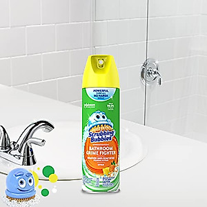 Scrubbing Bubbles Bathroom and Shower Cleaner Aerosol, Foaming Action Bathroom Grime Fighter, Citrus Scent, 20oz (Pack of 1)