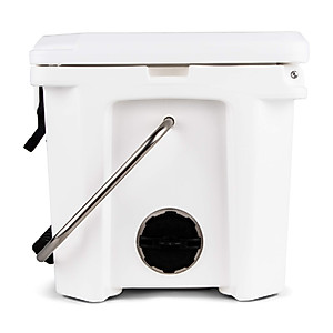 Grizzly 20 Cooler | 20 qt Ice Chest Durable Rotomolded Insulated | Made in USA | Warranty for Life | For Beach Boat Camping Fishing Hunting | G20 | White