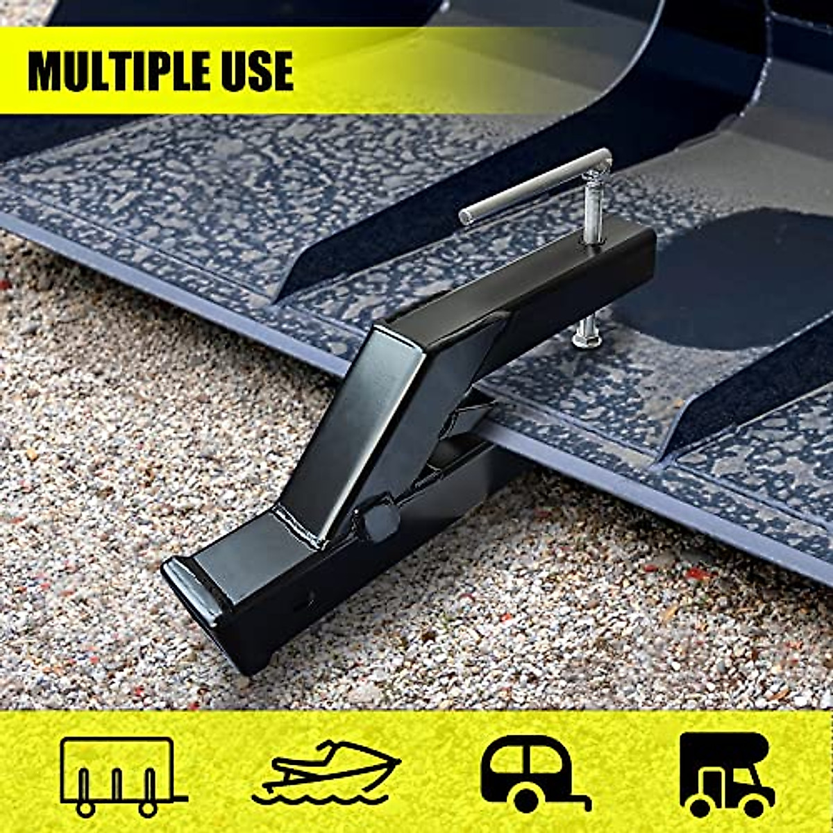 SKYMIRO Clamp on Tractor Trailer Ball Bucket 2'' Fit Hitch Mount Receiver Adapter Tractor Bucket Attachments Compatible with John Deere Front Loader Black