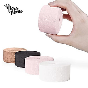 NICROHOME Party Decorations, 8 Rolls Rose Gold Crepe Paper, Party Streamers for Graduation, Wedding, Birthday, Anniversary, Baby Shower, 82 ft