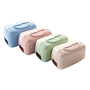4pcs Toothbrush Heads Cover Wheat Straw ive Cap for Outdoor Travel
