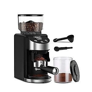 Gevi Burr Coffee Grinder, Adjustable Burr Mill with 35 Precise Grind Settings, Electric Coffee Grinder for Espresso/Drip/Percolator/French Press/American/Turkish Coffee Makers, 120V/200W, Black