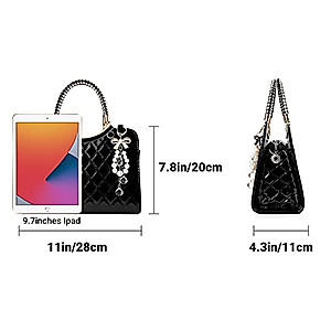 TIBES Shiny Patent Leather Women Purses Satchel Handbags Ladies Fashion Top Handle Handbags Crossbody Shoulder Bags