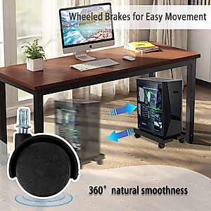 Retyion PC Stand Adjustable Computer Tower Stand Mobile CPU Stand with Caster Wheels Fits Home Office Under Desk (W: 7.87" to 11.81")