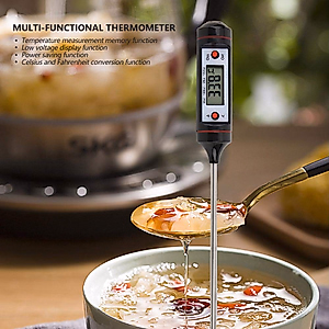 Digital Meat Thermometer, Akozon WT-1 Instant Read Digital Thermometer Probe Electronic Kitchen BBQ Food Meat Temperature Gauge Tester for Grilling BBQ Smoker Chefs
