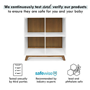 DaVinci Otto Convertible Changing Table and Cubby Bookcase in White and Walnut