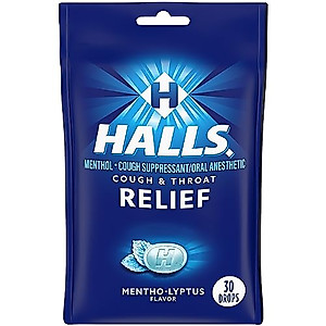 HALLS Relief Mentho-Lyptus Cough Drops, 30 Drops