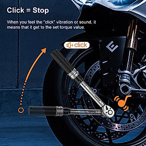 1/4" Torque Wrench Handife 5-25 Nm Drive Click Torque Wrench Set Bike Maintenance kit 1/4 Inch High Precision Repair Spanner Key with Double Scale, Two-Way Ratchet with Wrench Socket Bit Extension Bar