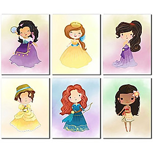 Ultimate Princess and Heroine Kids Art Prints - Set of 24 Original (8 inches x 10 inches) Watercolor Photos