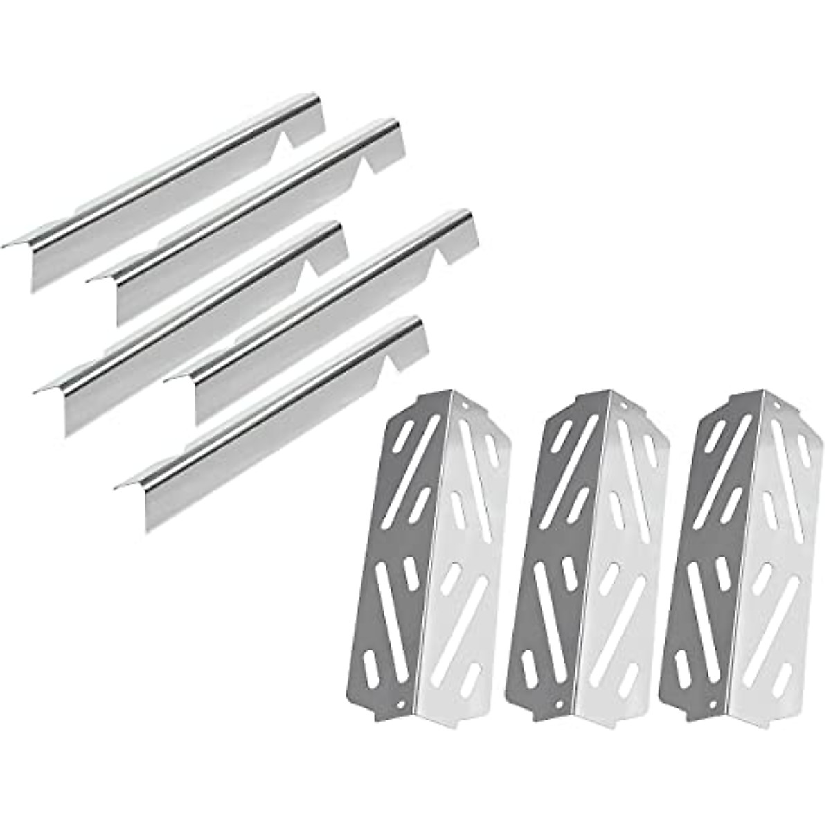 Hongso 17-1/8" Flavorizer Bars and 12-1/2" SS Heat Deflectors for Weber Genesis II 310, Genesis II LX 340, 300 Series (2017 and Newer)