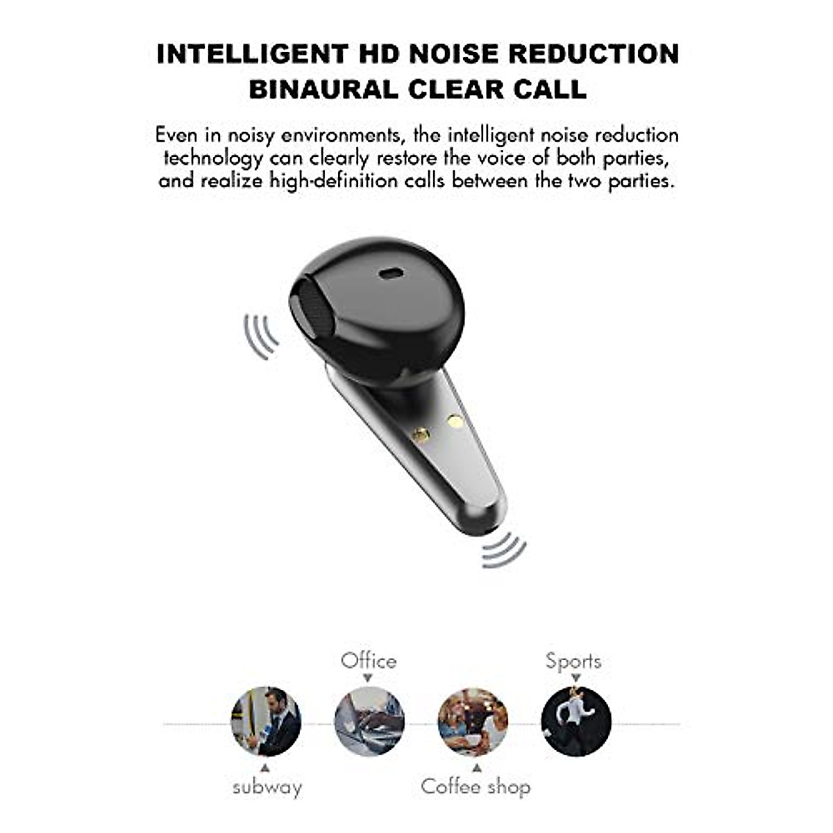 Astren Zyre True Wireless Earbuds – Ergonomic Bluetooth Earbuds with Rotating Charging Case – Noise-Cancelling Waterproof Bluetooth Earbuds – Comfortable and Lightweight Earbuds with Mic (Black)