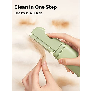 MS!MAKE SURE 2-in-1 Pet Comb, Professional Cat & Dog Grooming Tool, with Dual-Head Design for Safe & Gentle Removal of Tangles/Matted Fur, Shedding - Olive Green