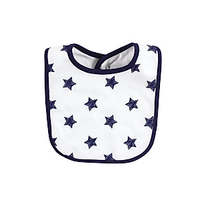 Hudson Baby Unisex Baby Cotton Bib and Sock Set, Boy Mothers Fathers Day, One Size (Pack of 2)