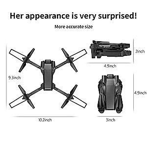Drones with Camera for Adults 4k HD FPV, Foldable Remote Control Toys Gifts for Kids, with Altitude Hold Headless Mode, Quadcopter with Led Flash Bar, One Key Start Speed Adjustment, 3D Flips