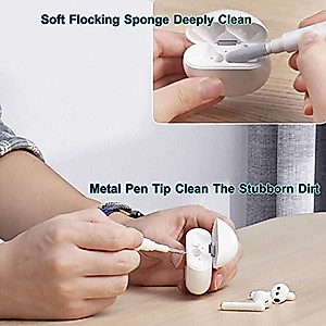 Tresoba Cleaning Pen for Airpods Cleaner Kit Compatible with Airpods Pro 1 2 Wireless Earphones, Airpods Cleaning Tools for Bluetooth Earphones Cleaning Pen (White-1)