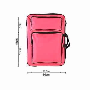 Waterproof Artist Drawing Board Bag Portable Art Portfolio Carry Case Bag Kids Student Art Work Tote, for 8K Drawing Board Pencil Case Sketch Folder Palette and Brushes Etc.(49mmx36mm, Dark blue)