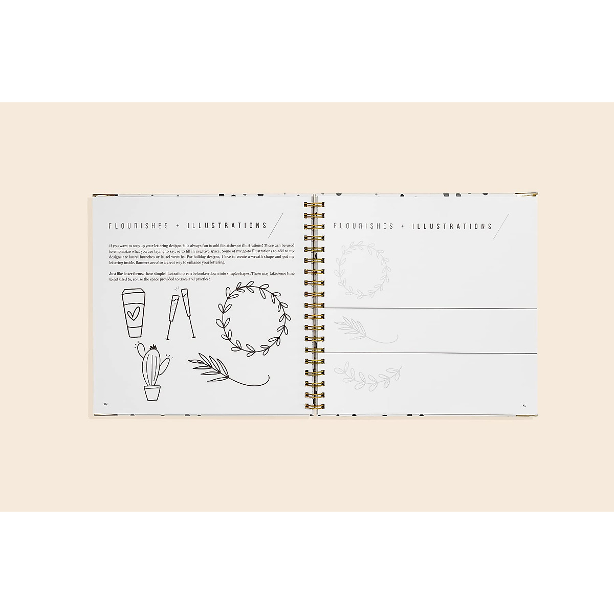 Hand Lettering 101: A Step-by-Step Calligraphy Workbook for Beginners (Gold Spiral-Bound Workbook with Gold Corner Protectors) (Modern Calligraphy)