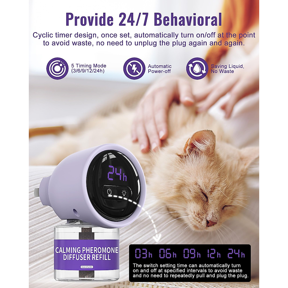 lesotc Cat Pheromones Calming Diffuser Effectively Relieve Anxiety Stress Cat Calming Diffuser Multicat Pheromones Diffuser Refill Reduce Fighting Spraying and Scratching Calm Relaxing Fits All Cats