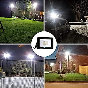 MIHEAL 2 Pack 50W LED Flood Light, Cool White, IP68 Waterproof Super Bright Work Light, 110V, Outdoor Floodlight for Yard, Garden, Garage, Lawn, Court [Energy Class A++]