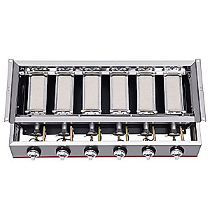 6 BBQ Stainless Steel Propane Gas Grill,Portable Tabletop Grill with Sear Side Burner,Non-stick Barbecue Grill for Patio Party Picnic 31.1 * 9.84 inches