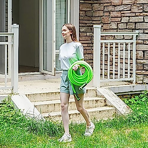 Fevone 6 ft Garden Hose, 2-Year Warranty Offered by Manufacturer, Hose Reel Leader Hose, Hybrid Polymer, Kink Resistance, 3/4" GHT Aluminum Fittings, 5/8" ID, 600 PSI, Drinking Water Safe (GH10)