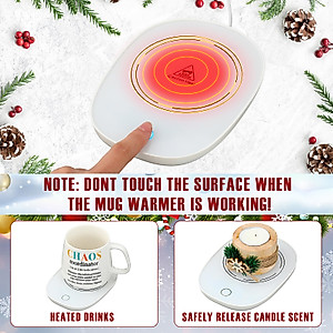 Sieral Chaos Coordinator Gifts Coffee Mug Warmer Set for Christmas Cup Warmer for Desk Office Home with Spoon Appreciation Gifts Thank You Gifts for Coworker Volunteer Teacher Nurse Christmas Gift